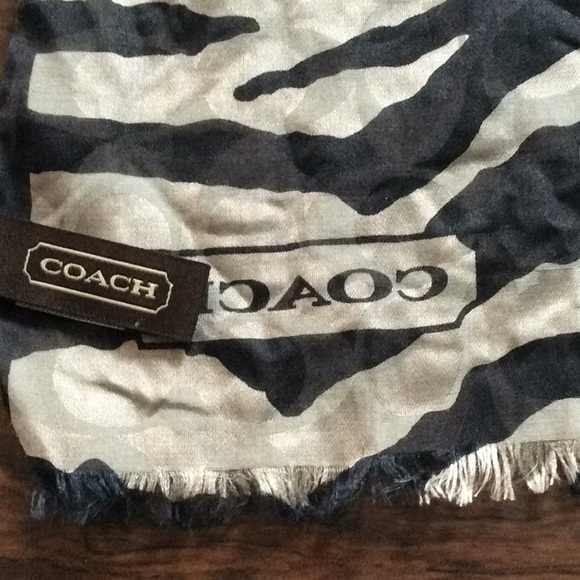 Coach | Accessories | Coach Zebra Print Lightweight Scarf | Poshmark